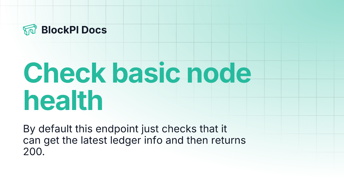 Check basic node health | BlockPI Docs