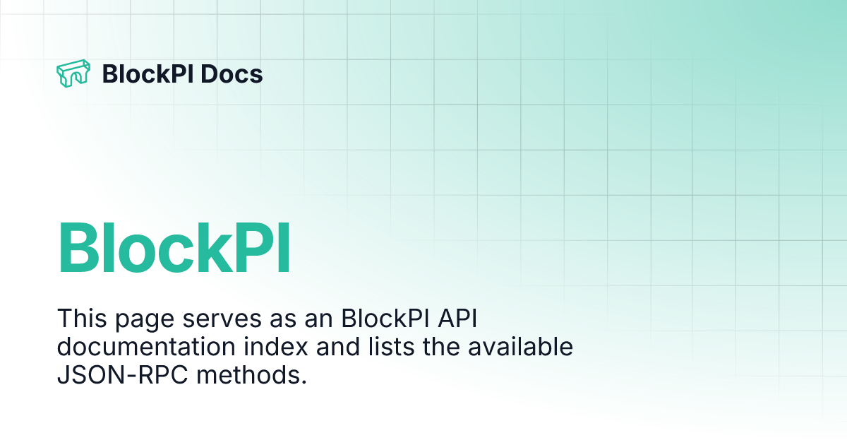 BlockPI | BlockPI Docs